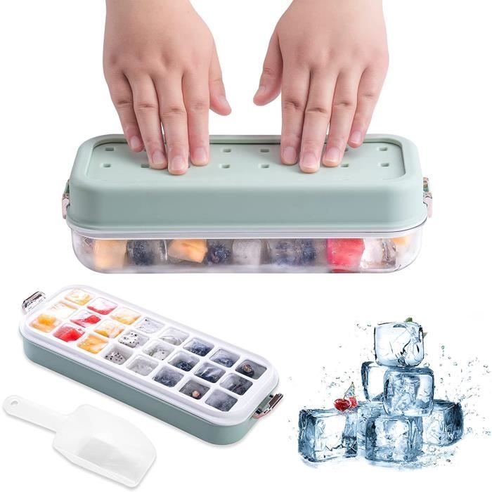 Lot de 24 mini bacs à glaçons carrés avec couvercle pour congélateur ...