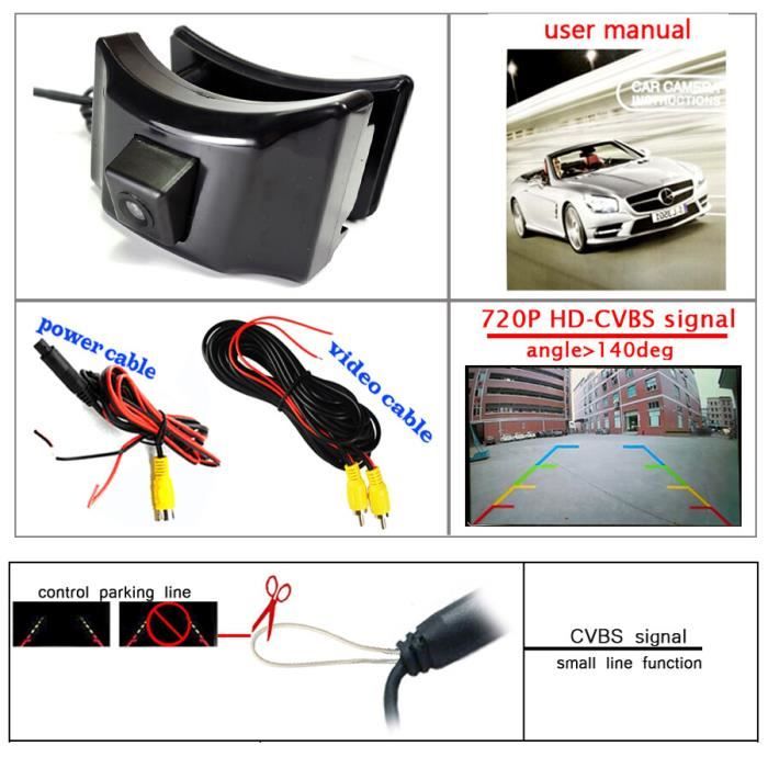 Caméra de recul,caméra avant de voiture, 1920x1080P AHD 180deg, pour ...