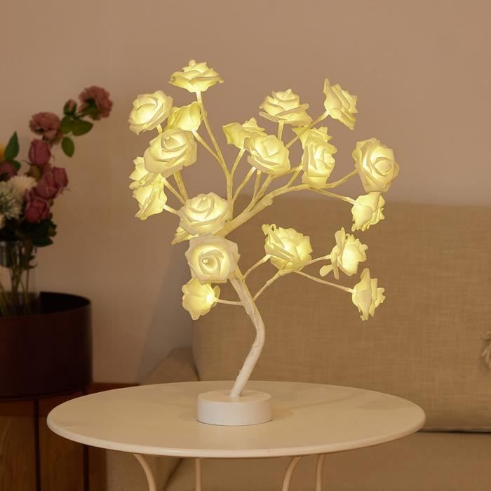 Lampe Led Rose avec batterie Rechargeable par Usb, luminaire décoratif ...