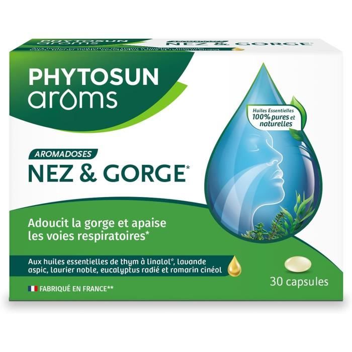 Capsules Nez Et Gorge Aux Huiles Essentielles, Adoucit La Gorge Et ...