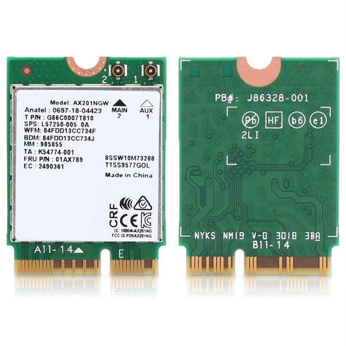 Carte réseau 6 gigabits Carte Réseau pour Intel AX201NGW WIFI 6 Gigabit ...