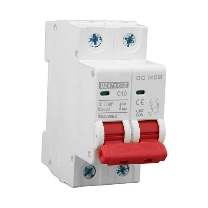 GOTOTOP Mini disjoncteur 2P 2P Mini disjoncteur 6000A capacité de rupture petit système solaire ...