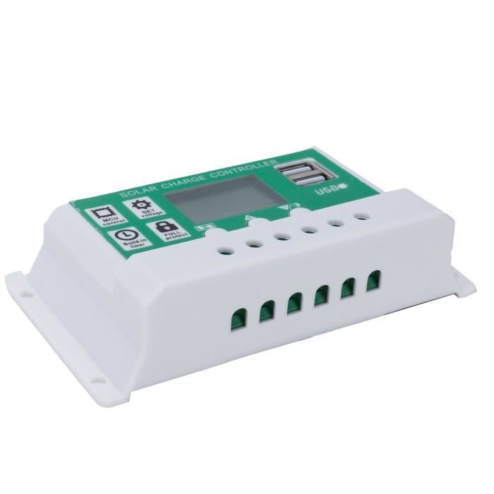 HURRISE Contrôleur de batterie solaire 60A 12V 24V PWM contrôleur de charge de régulateur de ...
