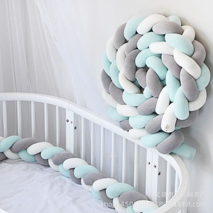 Tour de Lit Bebe Coussin Serpent Velours Berceau Pare-chocs Tresse Bebe ...