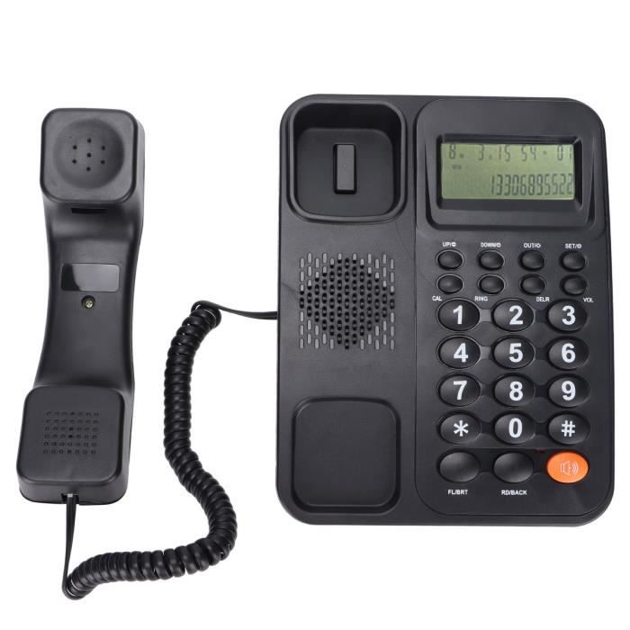 Minifinker Téléphone fixe du bureau minifinker Téléphone filaires KX‑T2027CID Téléphone filaire ...