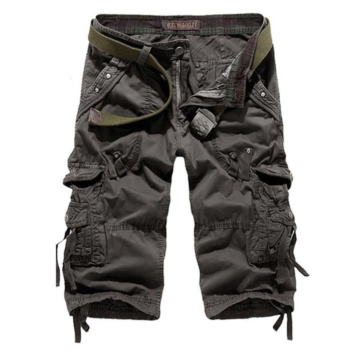 Cargo Shorts Hommes Casual Bermuda Ete Coupe Droite Multi-poches ...