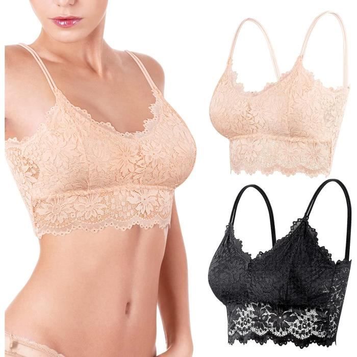 5 Pièces Bralette Femme Dentelle De Sans Armature Soutien Gorge