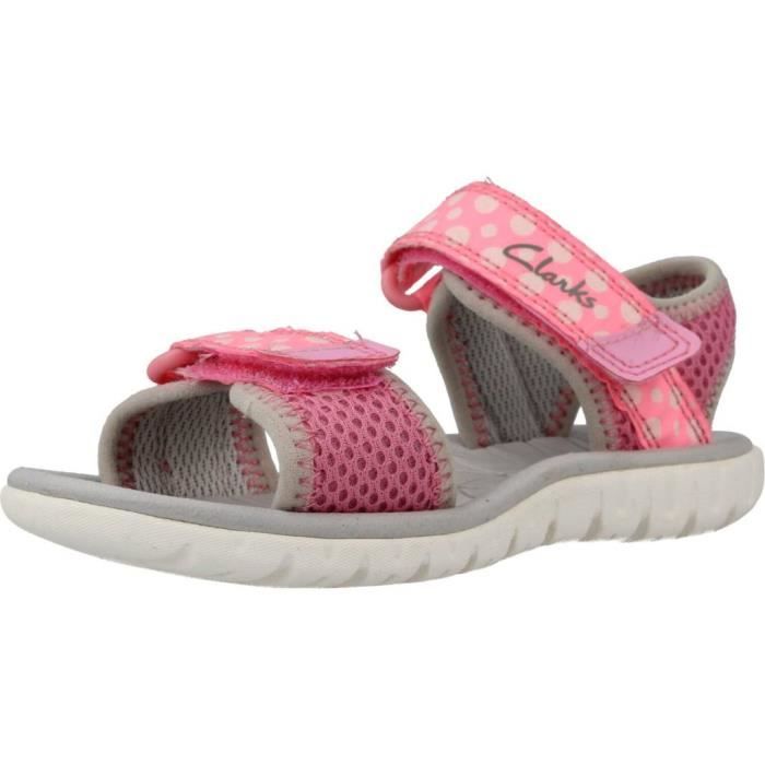 Sandale enfant - CLARKS - 136848 - Rose - Semelle en gomme - Basse Rose ...