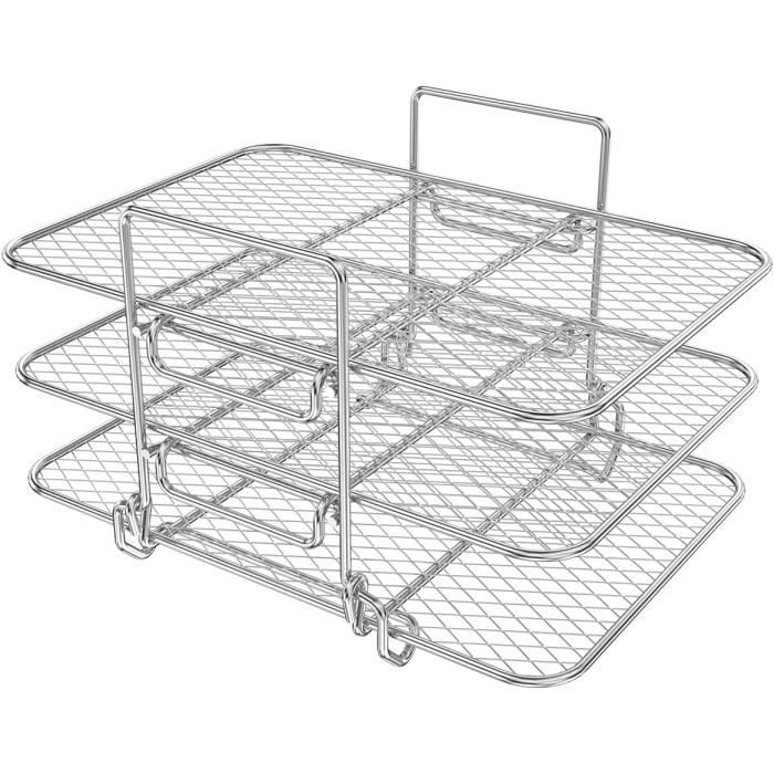Porte-Friteuse À Air Pour Friteuse À Air Double Ninja - 3 Couches - Acier Inoxydable 304 - 20,3 ...
