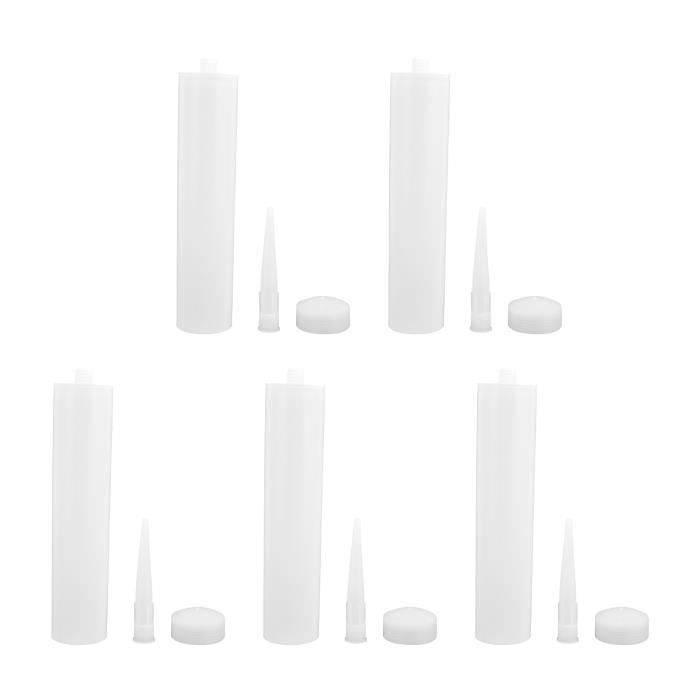 Kit 5 Tubes de Mastic 300ml PC Seringue pour Construction DIY ...