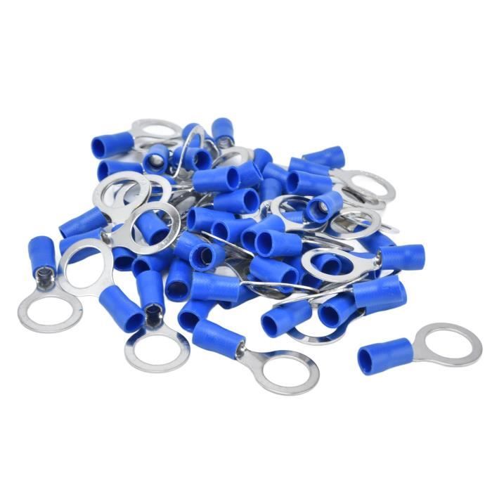VBESTLIFE Connecteurs à sertir pour fil 50 pièces cosses à anneau isolées connecteurs à sertir ...