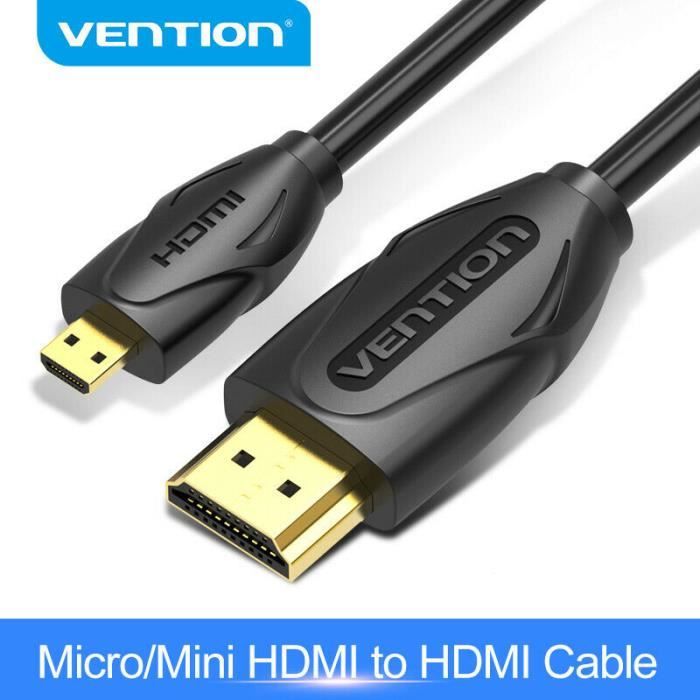 VENTION Micro HDMI vers HDMI mâle à mâle 3D 1080P 1.4 Version (2m ...