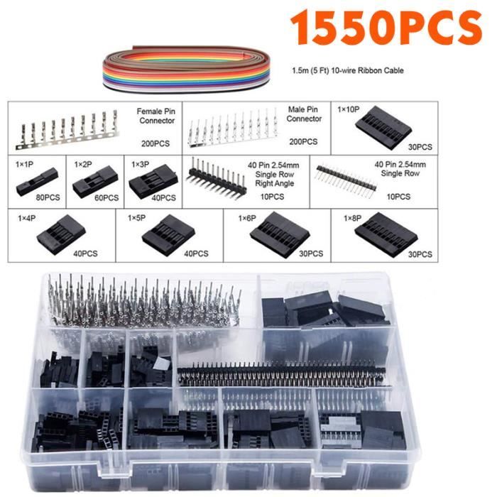 PINCE DE SERRAGE,1550PCS--Jeu de pinces à sertir, pour JST ZH1.5 2.0PH 2.5XH EH SM connecteurs ...