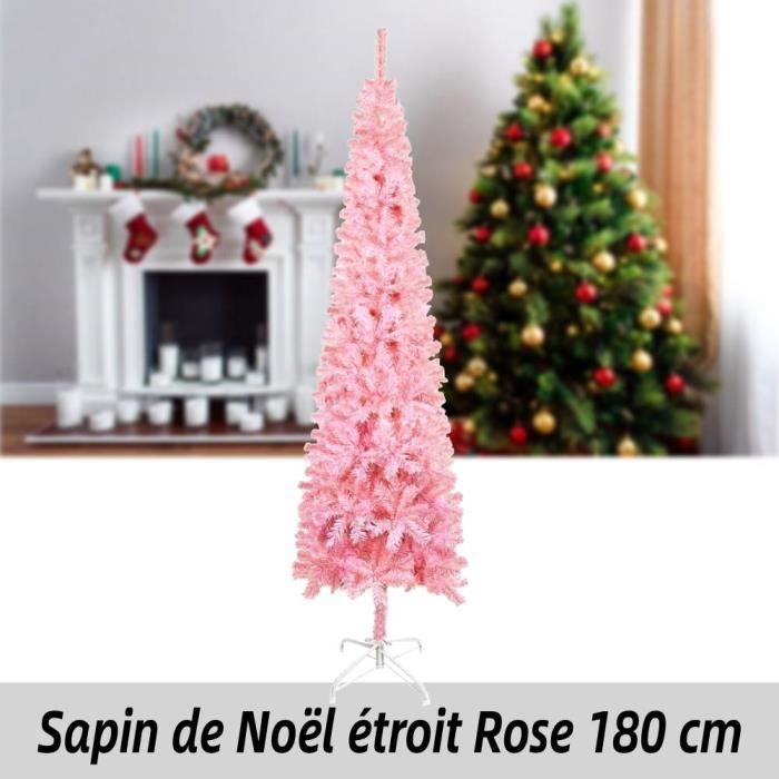 Sapin de Noël étroit - Décorations de Noël - Rose 150 cm KAI1 ...