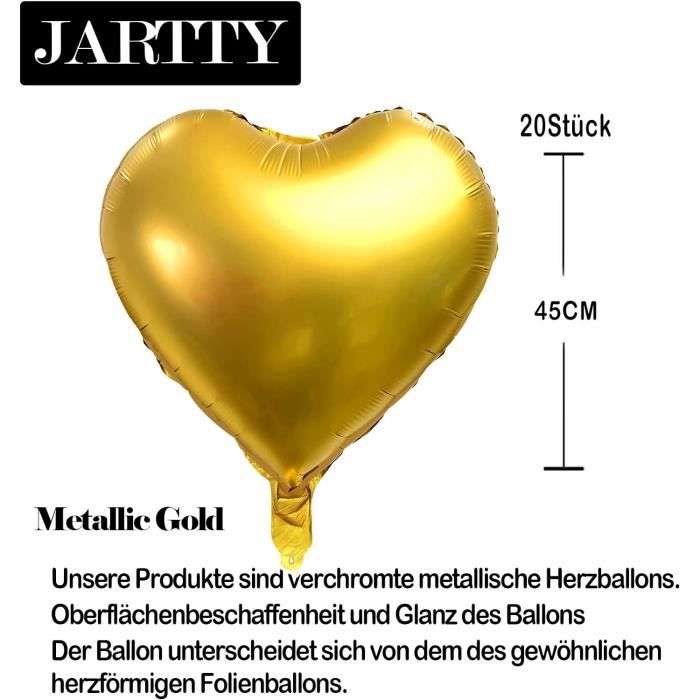 Lot De 20 Ballons En Aluminium En Forme De Cœur Doré Métallisé, À L ...