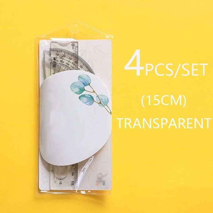 Règles Règle 4pcs Géométrie Douce Maths Dessin des règles de Compas Kit de géométrie ...