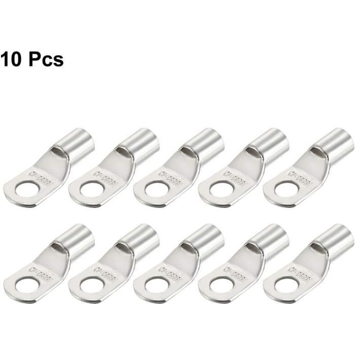 10Pcs Cosse À Sertir Câble Sc50-10 Non Isolé U-Type Cuivre 10Mm Argent ...