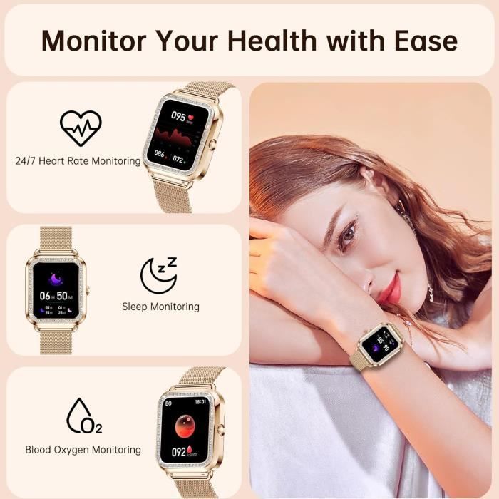 Montre Intelligente pour Femme avec Appel Bluetooth, Tracker d'activité, Montre Intelligente ...