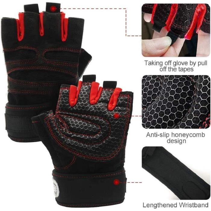 Gants de sport pour hommes haltérophilie musculation Fitness sans ...
