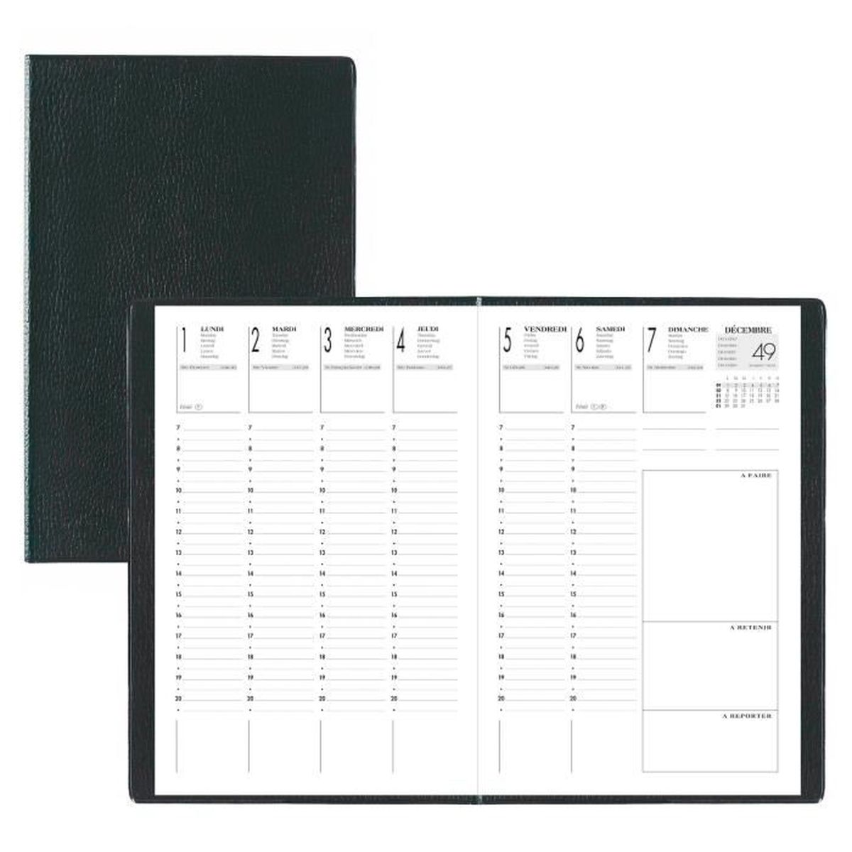 Agenda Classique éco 16x24 - Noir - 2020 - Cdiscount Beaux-Arts et ...