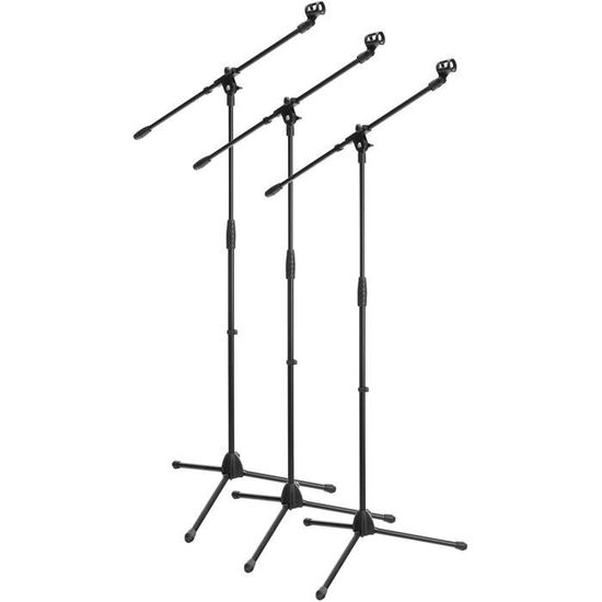 3x lot mbs-01 stand de microphone avec perche et pince à micro[75 ...
