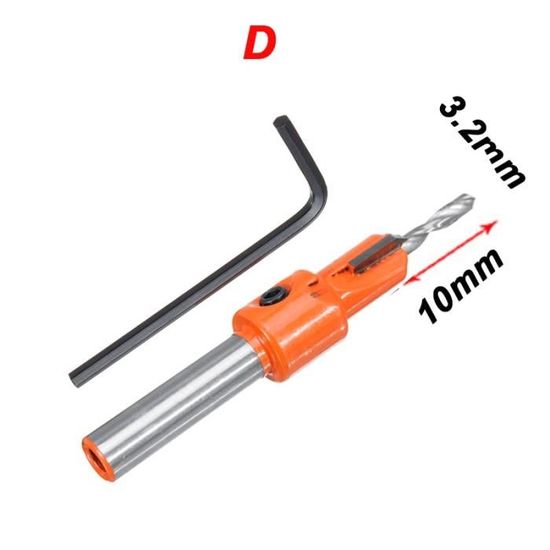 3.2x10mm -Foret à fraise HSS,vis de chanfrein pour le travail du bois ...