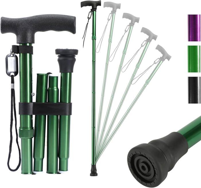 Canne de Marche Pliante Réglable, Canne de Marche Réglable en Cinq ...