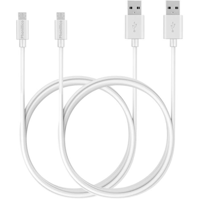 Câble USB - Phonillico - Lot de 2 - Micro USB - 1 m - Compatible nVidia ...