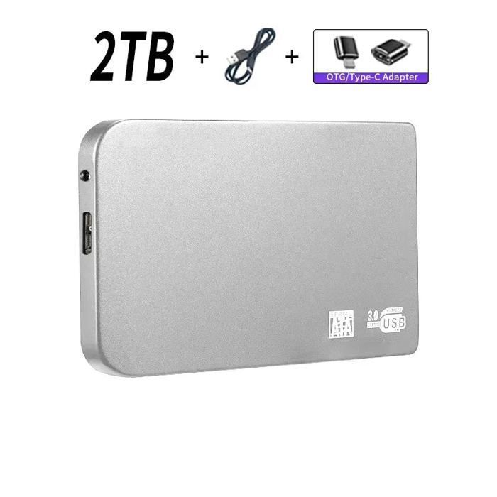 Disque dur Externe Portable 2 To – Disque de Stockage Haute Vitesse USB ...