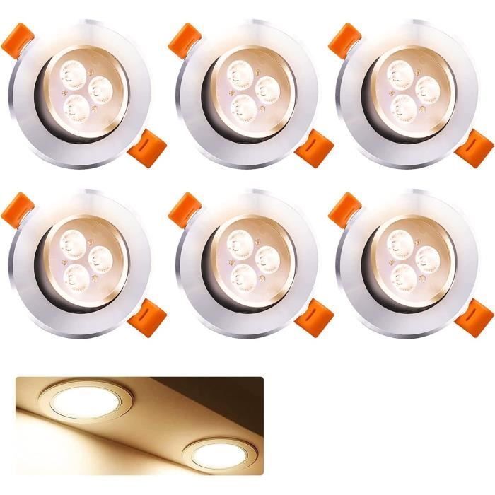 Led Spot Encastrables 3w 245lm Plafonnier Encastré Blanc Chaud