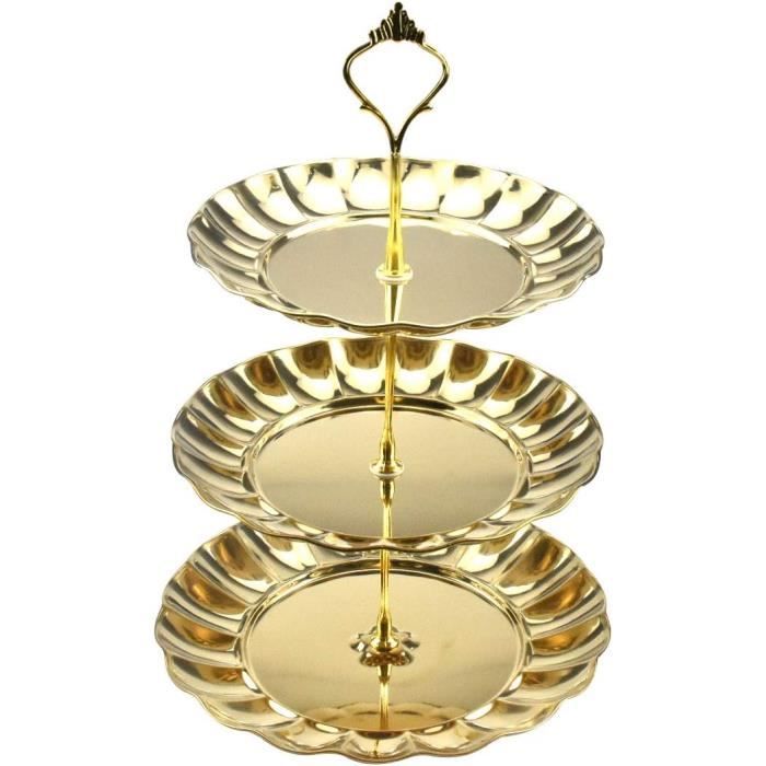 Présentoir À Gâteaux,3 Étages Support Gateau Acier Inoxydable,Porte ...