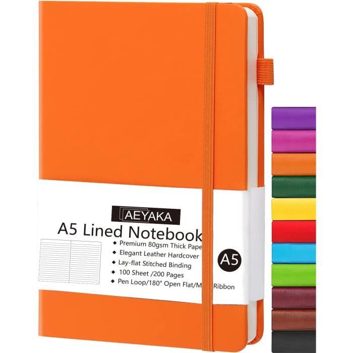 Carnet De Note Ligné A5 Journal Ligné A5 Couverture Rigide Et Fermeture ...