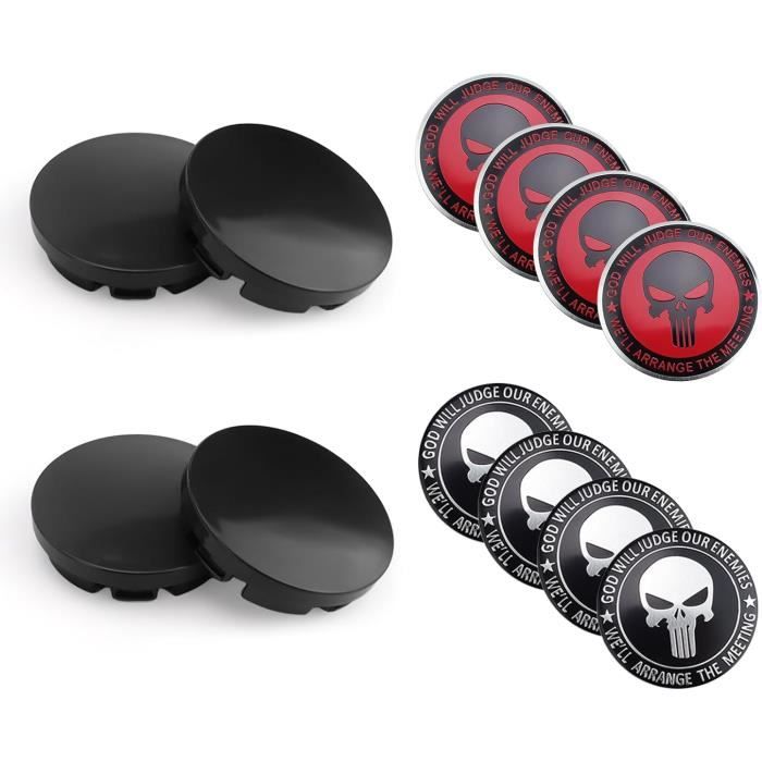 Cache Moyeu 56mm, 4 Pièces Cache de Roue Centrale avec 8 Autocollants ...