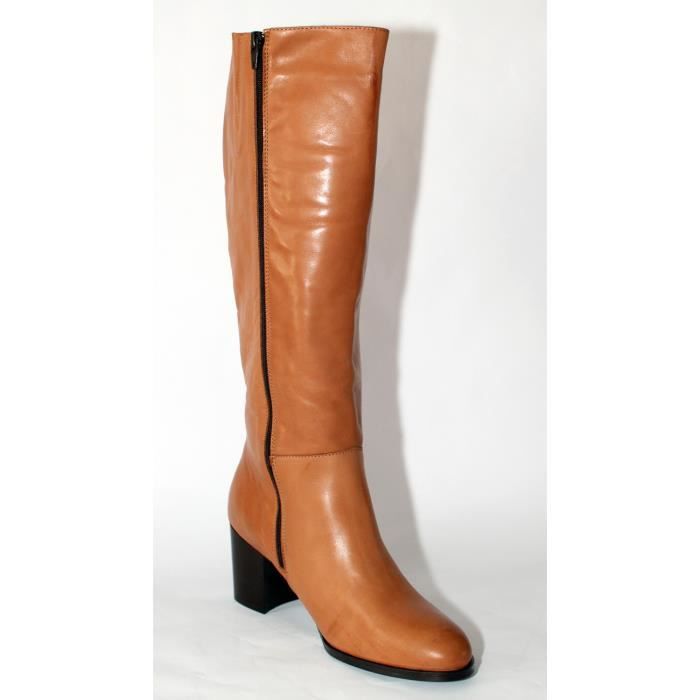 Botte Camel Cuir Femme