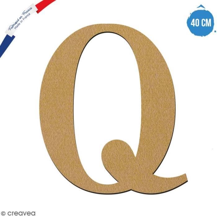 Lettre Q en bois à décorer - 40 cm - Collection Alphabet serif ...