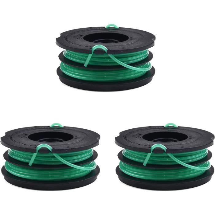 Lot de 3 bobines de fil pour débroussailleuse Black & Decker GL701 GL710 GL716 GL720 GL741[653 ...
