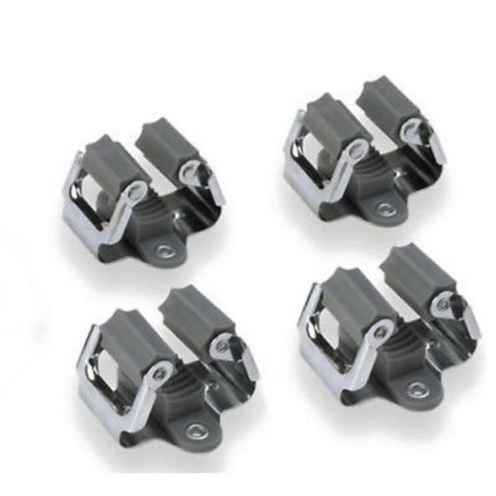 4 CLIPS ROULETTE + VIS FIXATION RAPIDE RANGEMENT MURALE OUTILS JARDIN ...