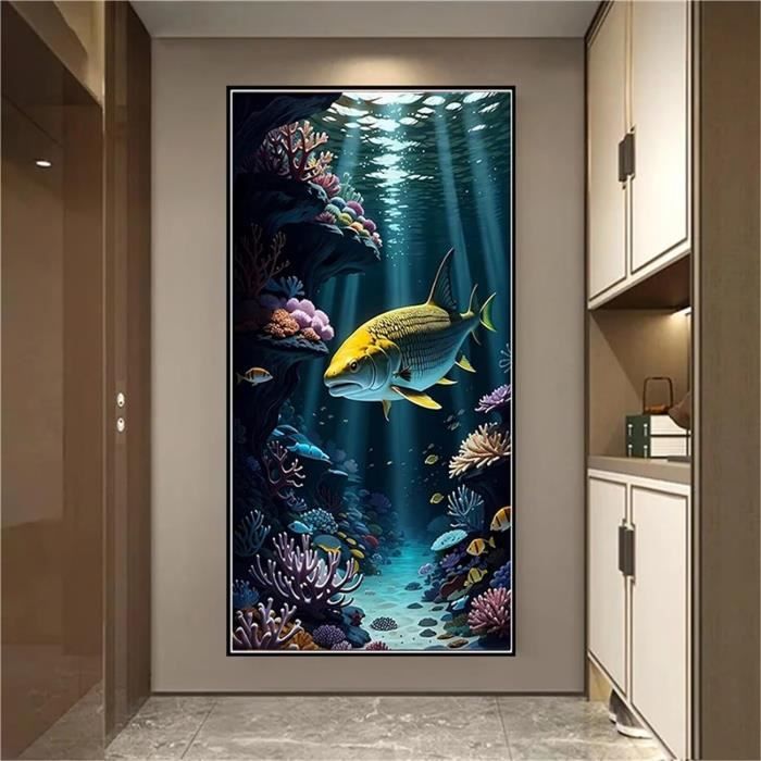 Poisson Des Fonds Marins Diamond Painting, 5D Diy Diamant Painting Kit ...