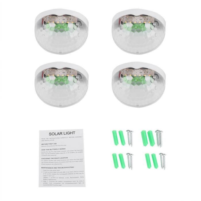 Lumière solaire LED 4pcs LED à énergie solaire allume la cour ...
