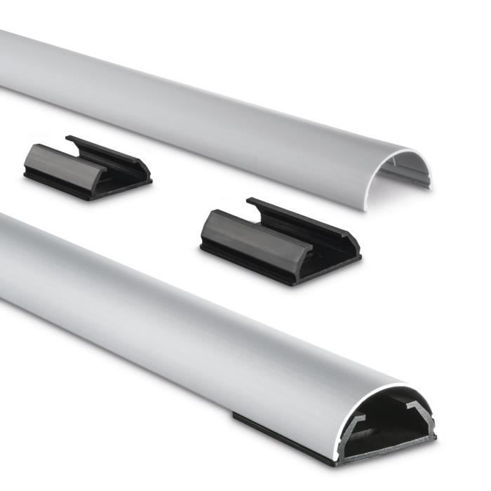 Passe-Câbles - HAMA - Aluminium Argenté - 110x3,3x1,8 cm - Intérieur ...