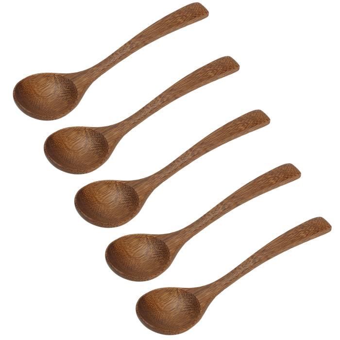 Cuillère en bois - HURRISE - 5 pièces - Design vintage - Résistant à la ...
