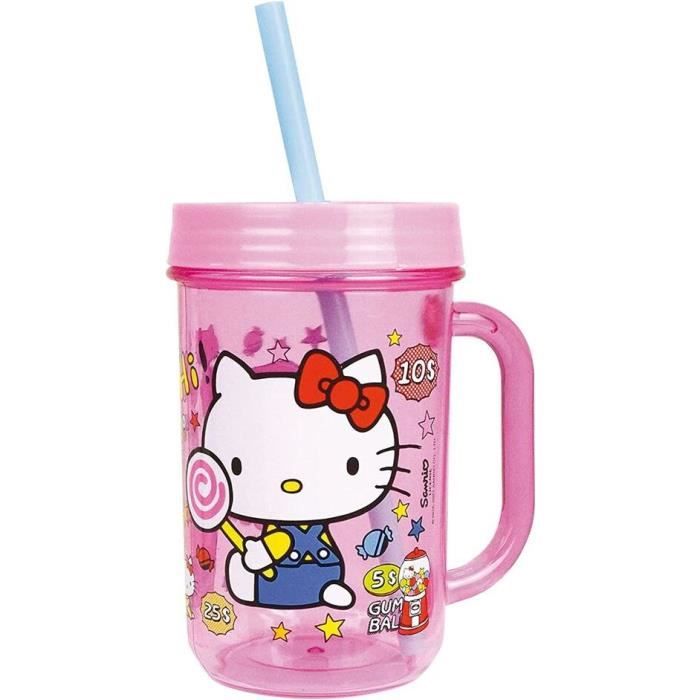 Tasse - Jemini - Hello Kitty - 390 ml - Paille réutilisable ...
