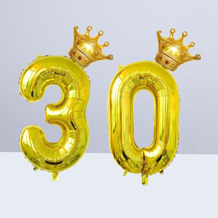 4 pièces 32 pouces numéro de chiffre Mylar couronne en aluminium ...