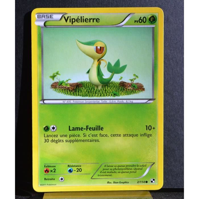 Carte Pokémon 2-114 Vipélierre Noir & Blanc NEUF FR - Cdiscount Jeux ...