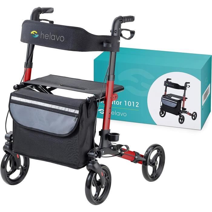 HELAVO déambulateur pliable à 4 roues - léger et facile à ranger, même ...
