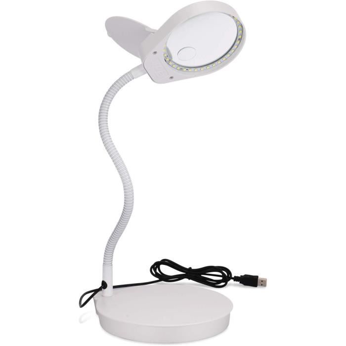 Loupe sur Pied,3X 10x Lampe loupe,loupe eclairante et Support, 38 lumières LED Lampe loupe sur ...