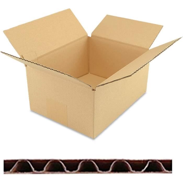 100 cartons d'expédition simple cannelure 20 x 15 x 9 cm brun - KK 10 ...