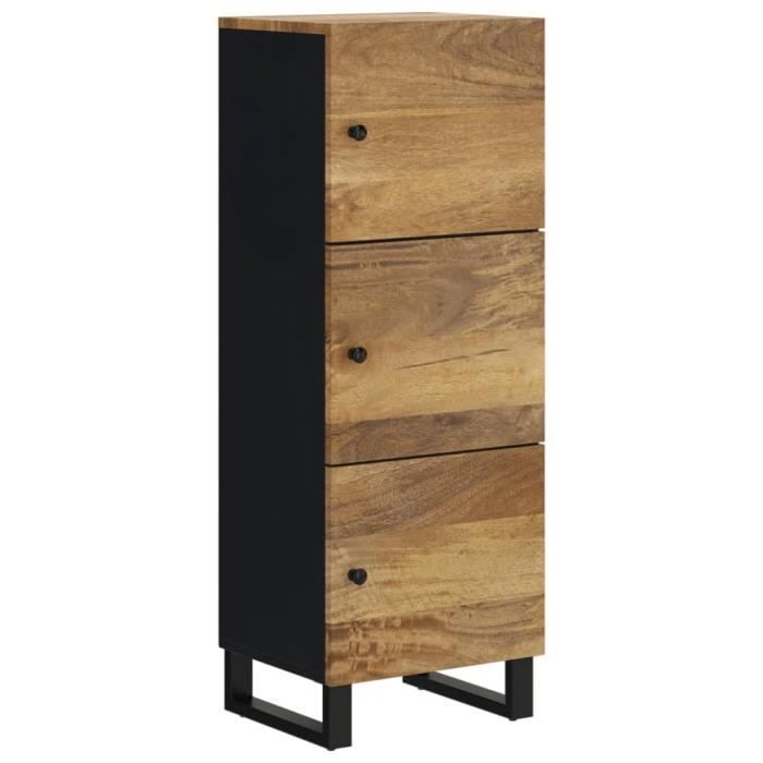 YAJ-Buffet avec 3 portes 40x33x110 cm bois massif manguier et fer ...