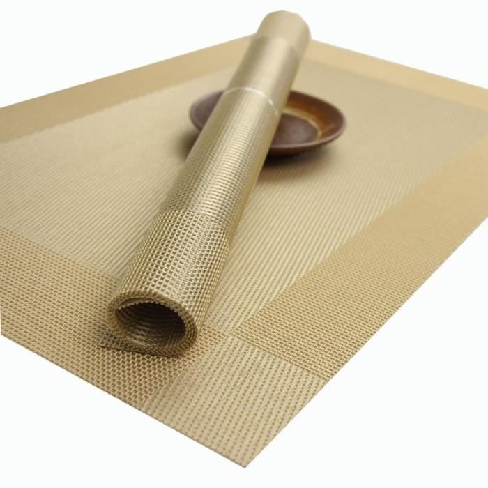 SET DE TABLE,Golden--WHQ tapis de table en pvc 4 pièces-lot | Napperon ...