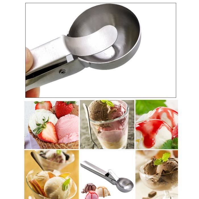 Cuillere A Glace Scoop à la crème glacée en acier inoxydable avec ...